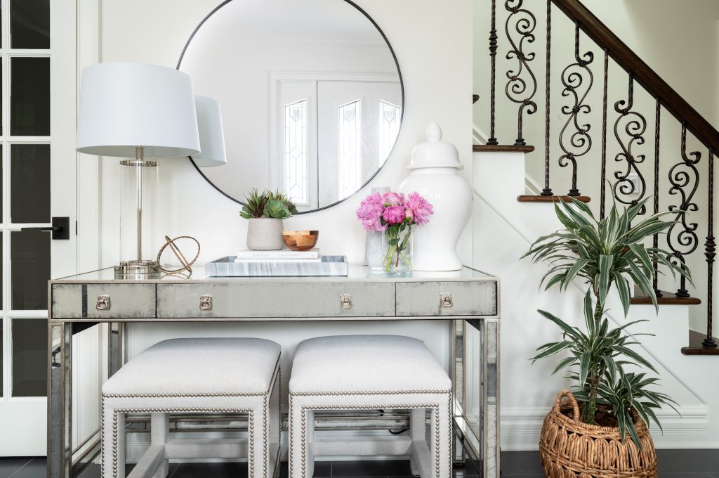 Transitional Living Room, Dining Room, & Entry: Colts Neck Home Preview